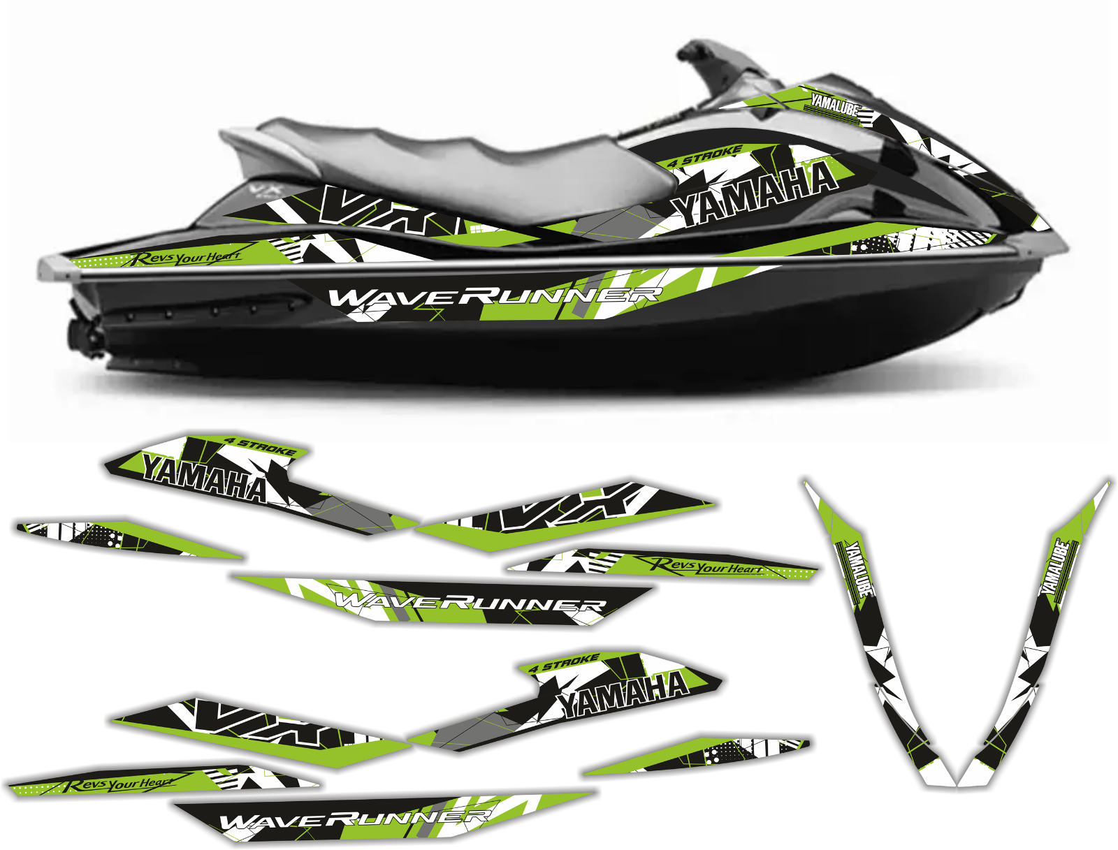 Yamaha VX 110 1100 decals graphics waverunner Deluxe Cruiser Sport 2005 ...