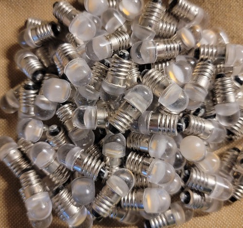 (25)WARM WHITE 6V 8V FROSTED LED SCREW BASE #40 #46 BULB Technics ...