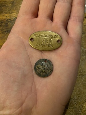 Wisconsin 1939-40 trap tag & 1941 dog license | eBay