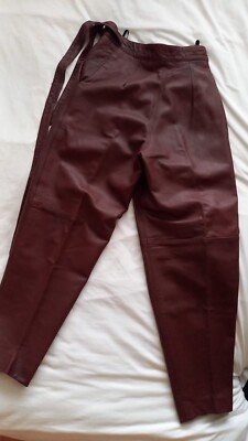 Ladies brown leather trousers, size 12, mint condition, Genel London ...