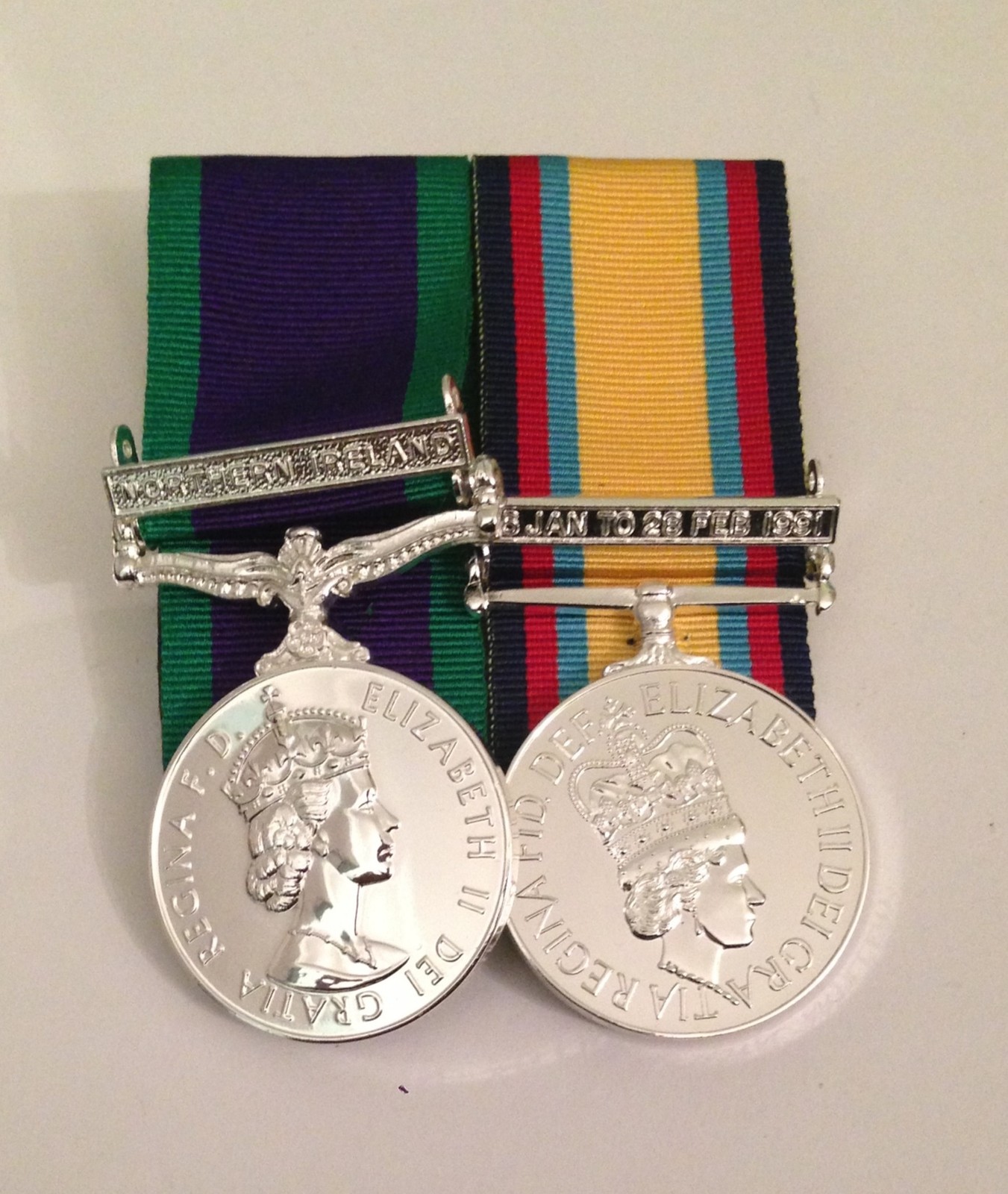 Court Mounted Full Size Medals, GSM Northern Ireland & Gulf War Iraq Op ...