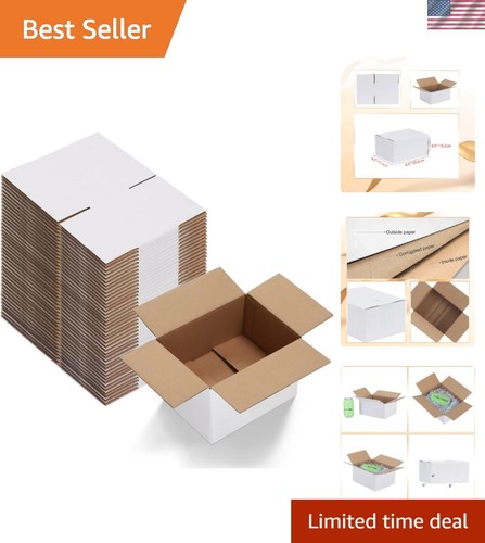 Shipping Boxes Set of 40 White Corrugated Cardboard 8x6x4 Mailing ...
