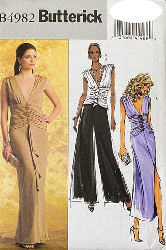 🧵👗 4982 PATRON BUTTERICK CREATION ROBE ET HAUT DRAPE SUR PANTALON 36 AU ...