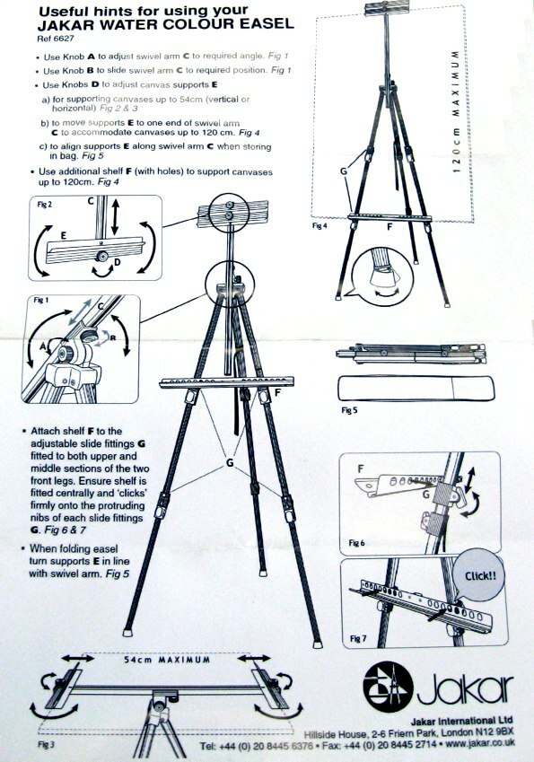 Jakar Watercolour Aluminium Easel Adjustable Canvas Holder Height Up ...
