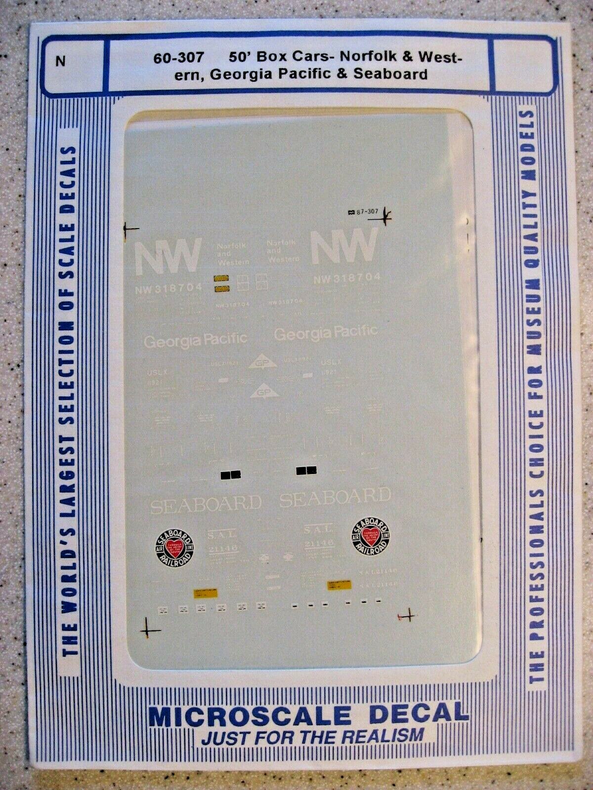 Microscale Decal N 60-307 50' Box Cars - Norfolk & Western, Georgia ...