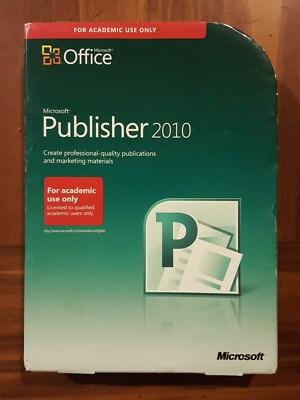 Microsoft Publisher 2010 Full Version Retail ACADEMIC | eBay