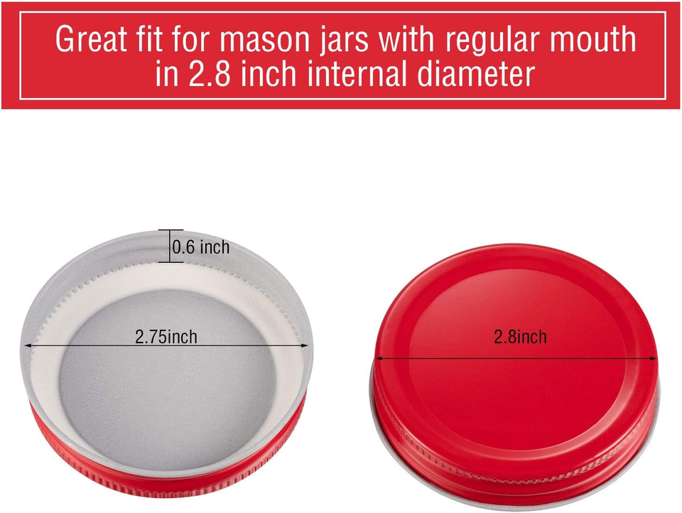 30 Packs Mason Jar Lids Regular Mouth Leak Proof Secure Storage Solid ...