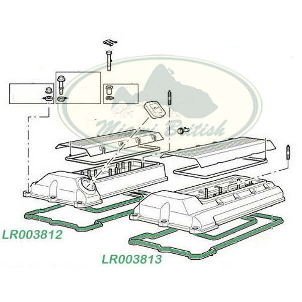 LAND ROVER VALVE COVER GASKET SET LH RH RANGE 03-05 LR003812 LR003813 ...