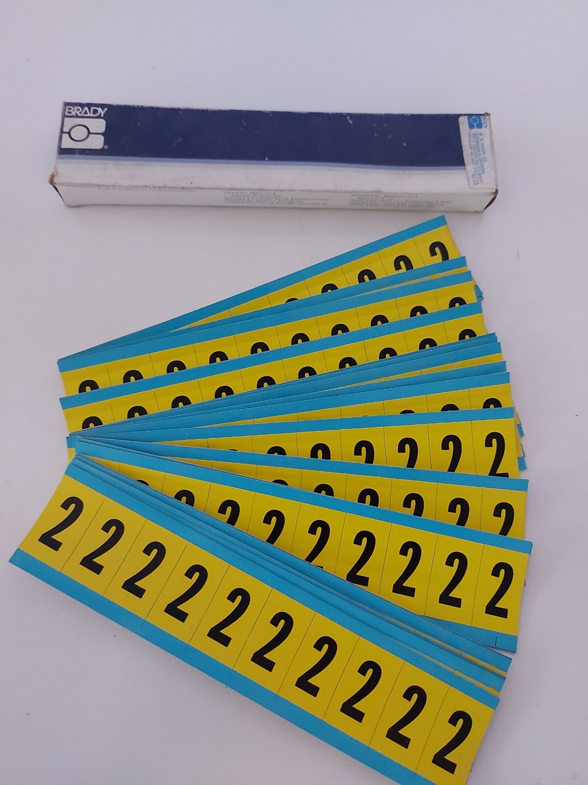 BRADY SELF STICKING LABELS "NUMBER 2" 3430-2 NEW LOT OF 25 SHEETS of 10 ...
