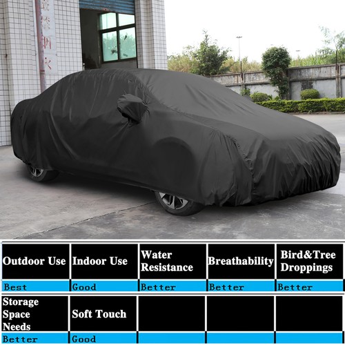 Piece of 1 190T Black Breathable Waterproof Car Cover w Mirror Pocket ...
