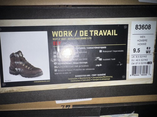 PICK SIZE - Irish Setter 83608 Men's Brown Ely 6" Steel Toe EH Work ...