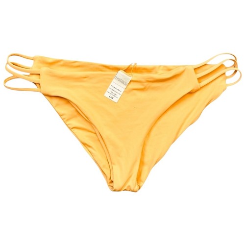 NWOT L*SPACE Golden Yellow Cheeky Bikini Bottoms with Side Straps Size ...
