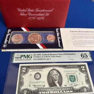 1776 - 1976 US Bicentennial SILVER Uncirculated Coin Set - (40% SILVER ...