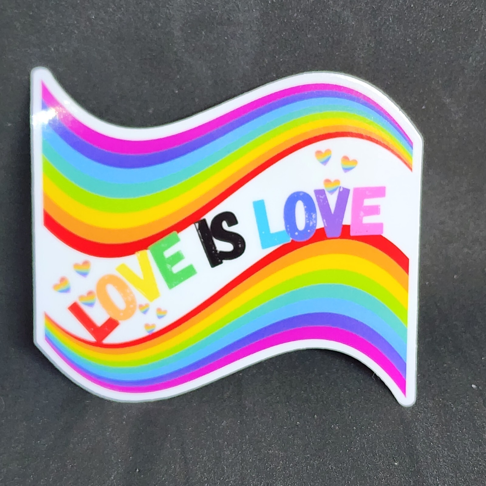 Rainbow Hearts Love is Love Flag Heart Sticker - Cute 3 inch Vinyl ...