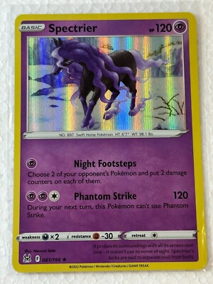 Spectrier #81/196 Lost Origin Pokemon Holo Rare Card | eBay