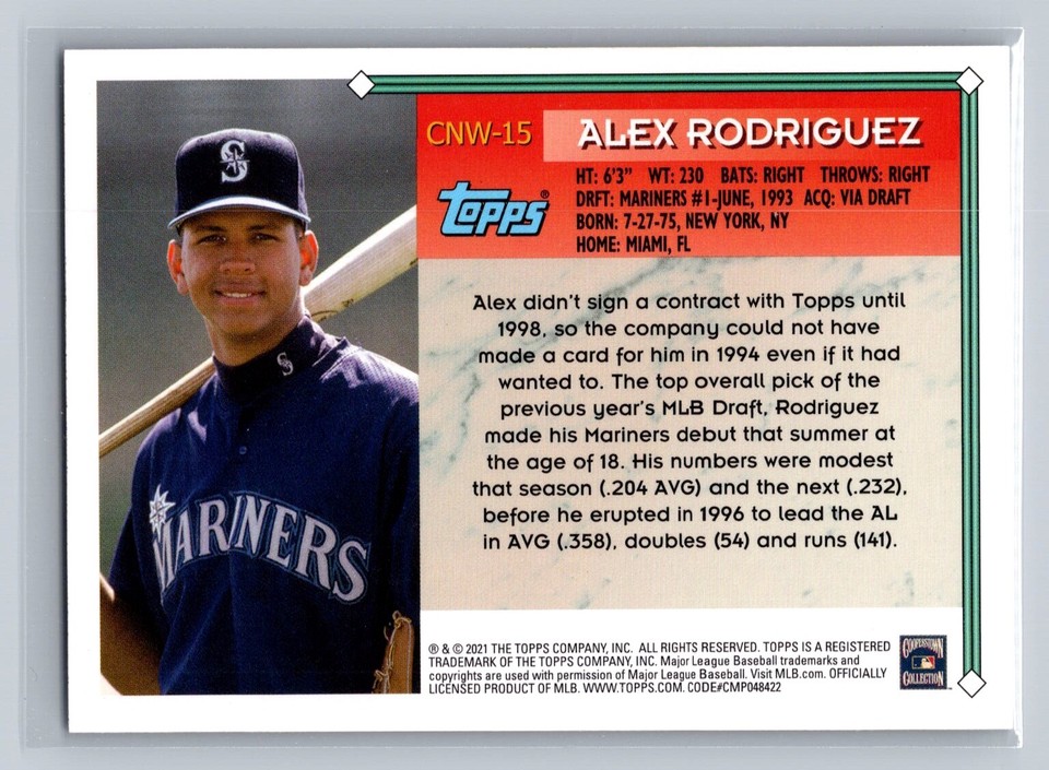 2021 Topps Update #CNW-15 Alex Rodriguez Topps Cards That Never Were | eBay