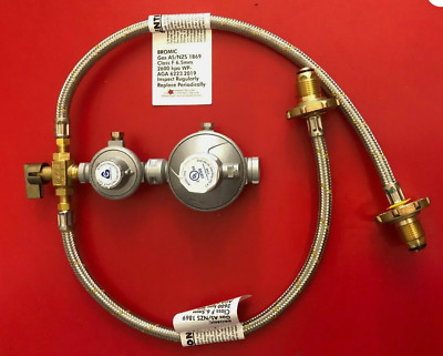 LPG DUAL MANUAL GAS REGULATOR KIT DOUBLE BOTTLE REG CARAVAN HOME USE 2 ...