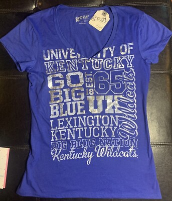 University of Kentucky W Gear For Sports Coed Blue & Metallic T Shirt ...
