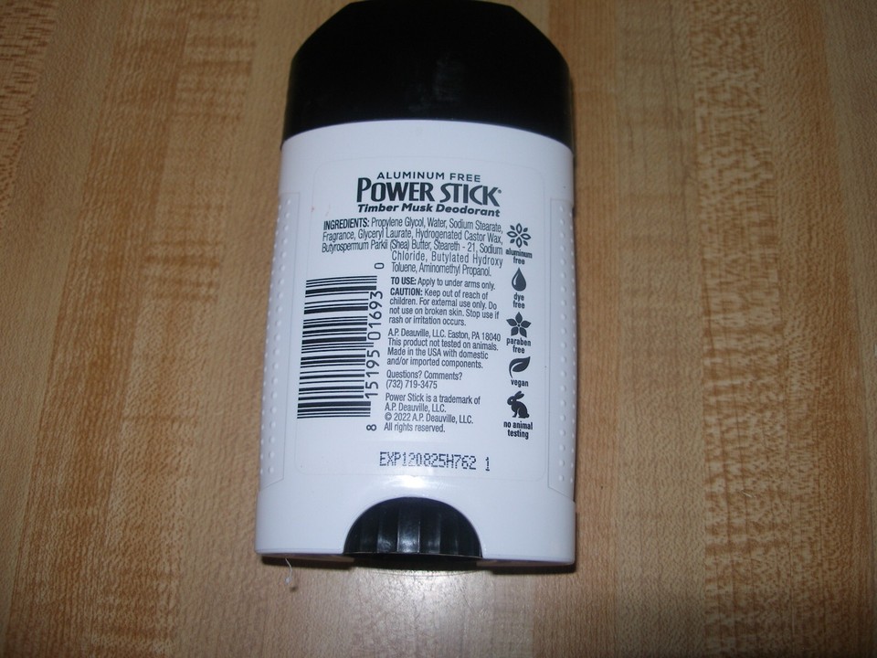 (3) POWER STICK TIMBER MUSK 0% ALUMINUM DEODORANT ALL DAY FRESH 2.5 Oz ...