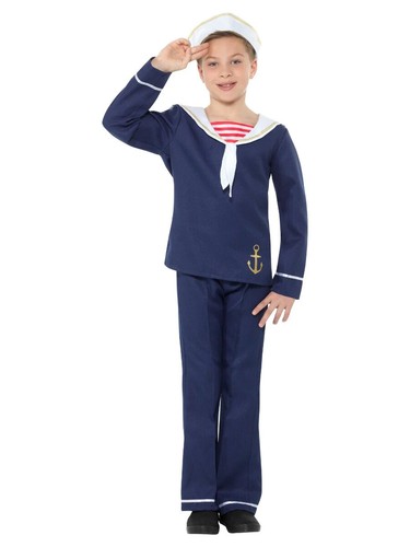Navy Sailor Costume Captain Uniform Sea Marine Nautical Boys Fancy ...