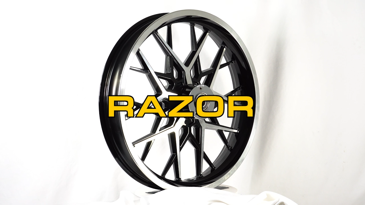 16X3.5 RAZOR MAG WHEEL BLACK MACHINE FOR HARLEY TOURING FRONT RIM ...