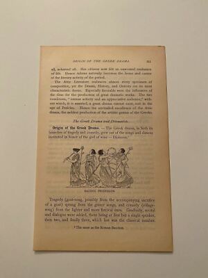 K160) Bacchic Procession Greek Drama Theater Actresses 1894 Engraving ...