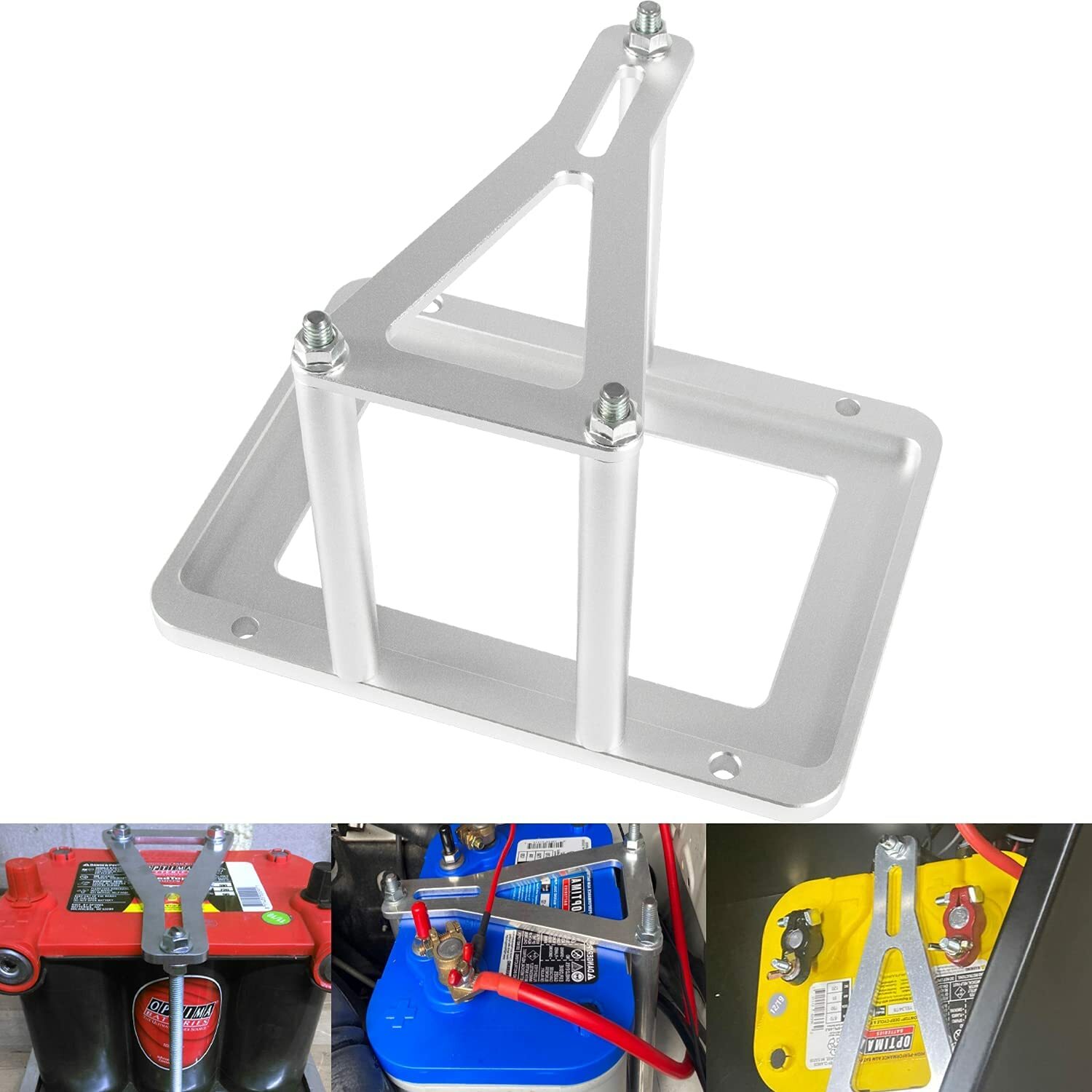 Heavy Duty Universal Billet Battery Tray Hold Down Trunk Relocation Box ...