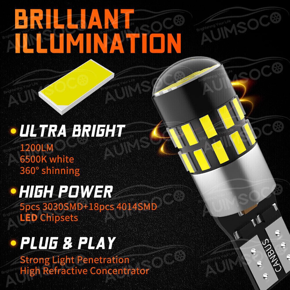 2x 168 T10 2825 194 LED License Plate Bulbs White for Toyota Corolla ...