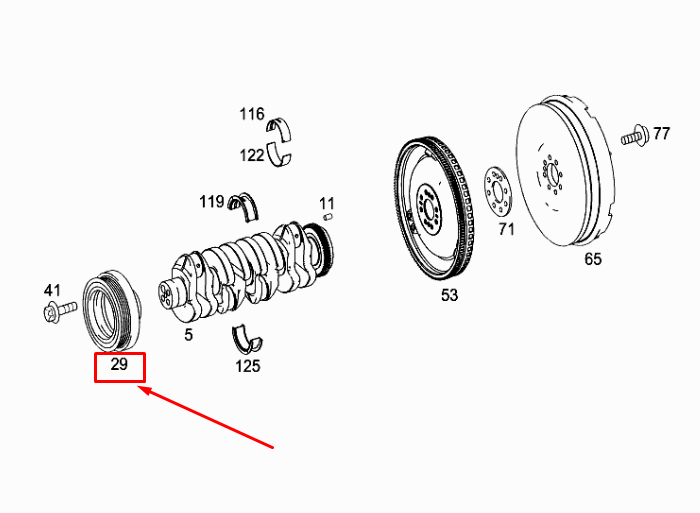 2016 Mercedes-Benz SPRINTER Van Left Side A6510351812 Engine Crankshaft ...