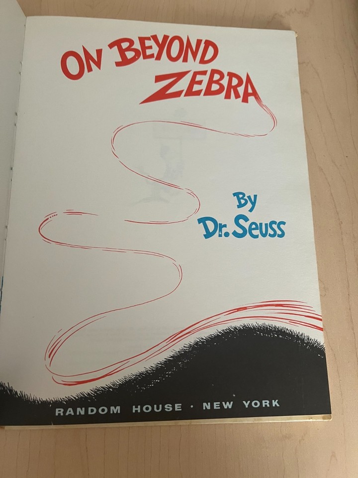 Dr. Seuss, On Beyond Zebra 1955/1983 Random House Published, Good ...