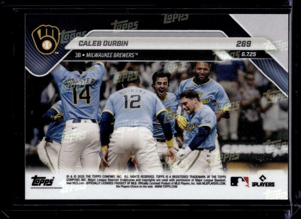 2025 Topps Now #269 Caleb Durbin Orange Foil #d /25 RC Rookie | eBay