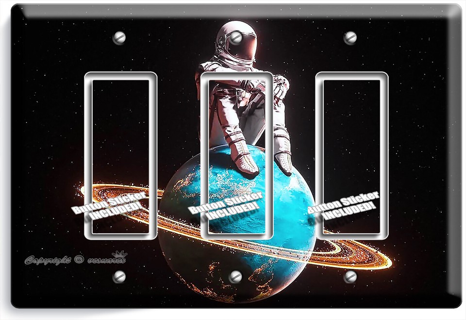 ASTRONAUT LOST IN SPACE SITTING ON A PLANET LIGHT SWITCH OUTLET PLATE ...