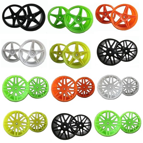 2Pcs Plastic Front & Rear Wheel Rims 12mm Hex Color For 1:10 Rc Car | eBay
