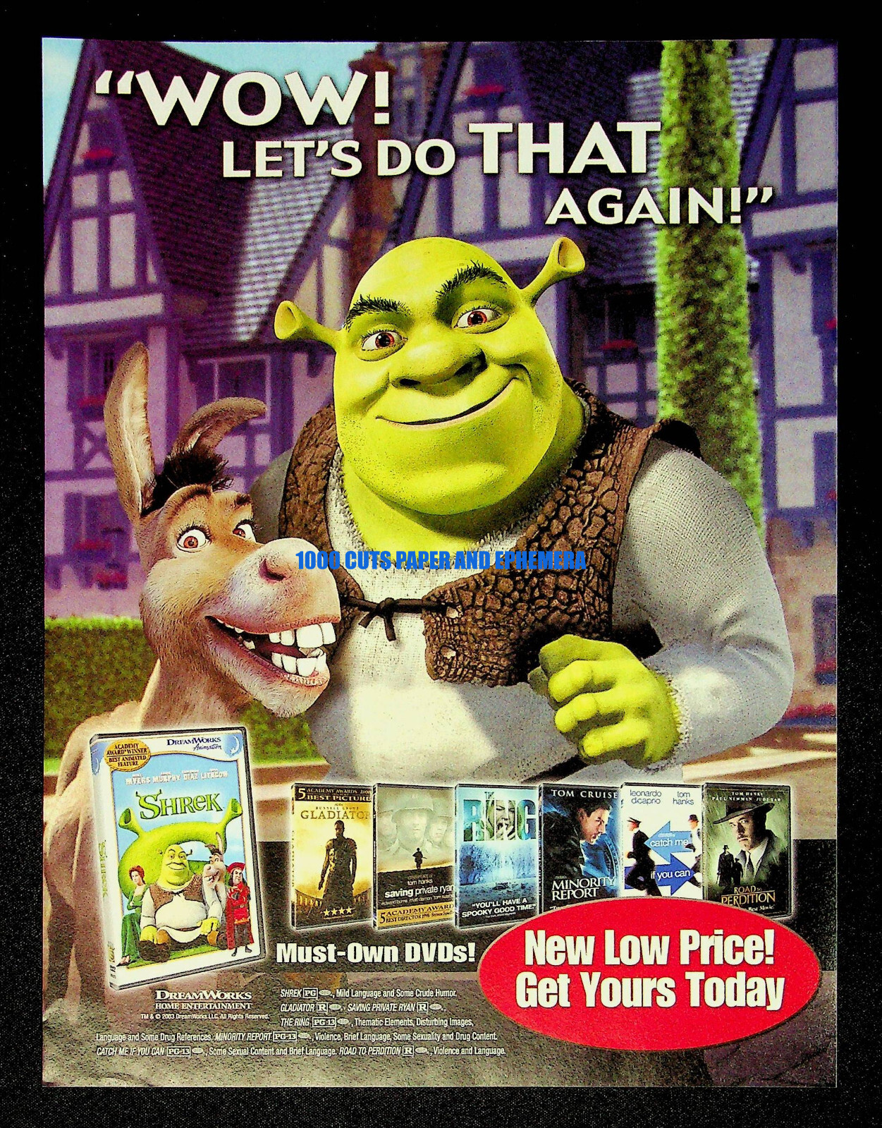 Shrek Dreamworks Animation DVD Video 2003 Trade Print Magazine Ad ...