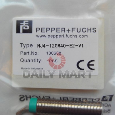 PEPPERL+FUCHS NEW NJ4-12GM40-E2-V1 PLC INDUCTIVE SENSOR 4MM NON-FLUSH ...
