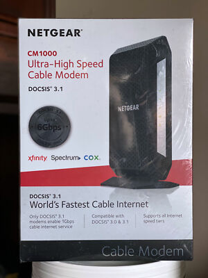 Netgear CM1000-100NAS DOCSIS 3.1 Ultra-High Speed Cable Modem New In ...