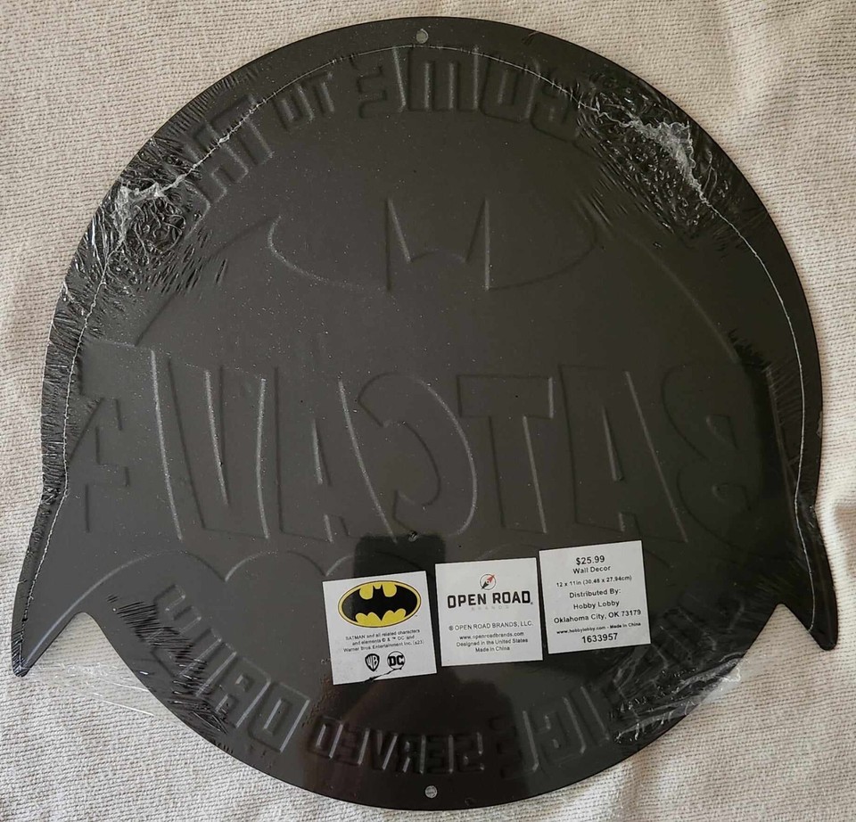 Welcome to the Batcave Vintage Look Batman Superhero 12" Metal Embossed ...