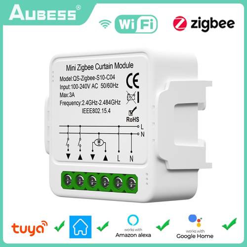 Tuya Smart WiFi/Zigbee Curtain Blinds Switch Connected Electric Voice ...
