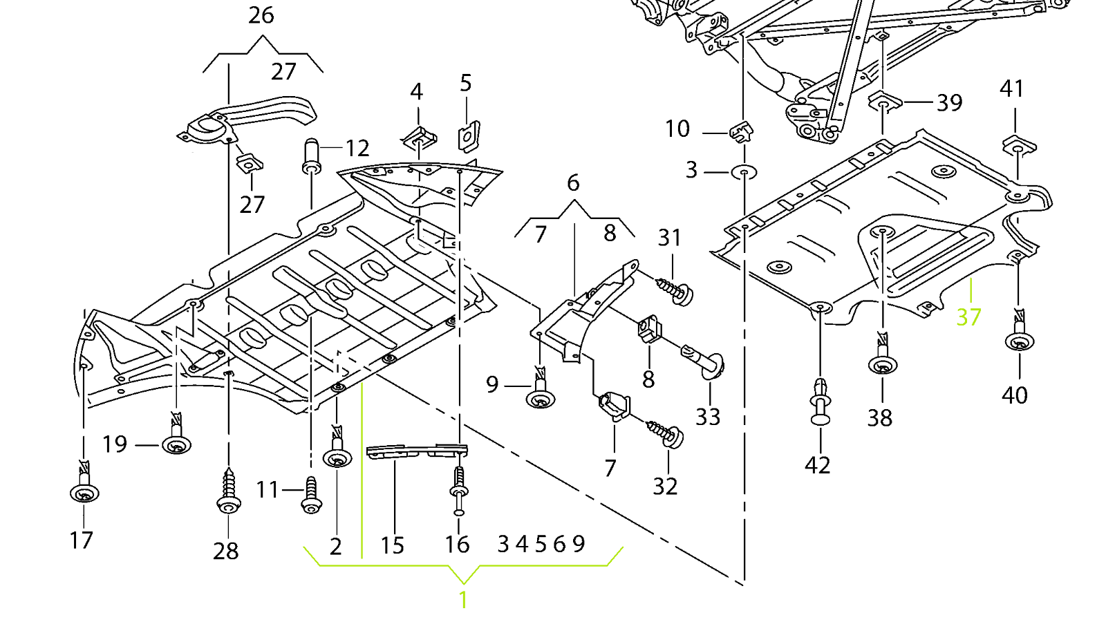 Audi RS5 Coupe 10 - 16 OEM Engine Splash Shield Guard 8K1863822L | eBay