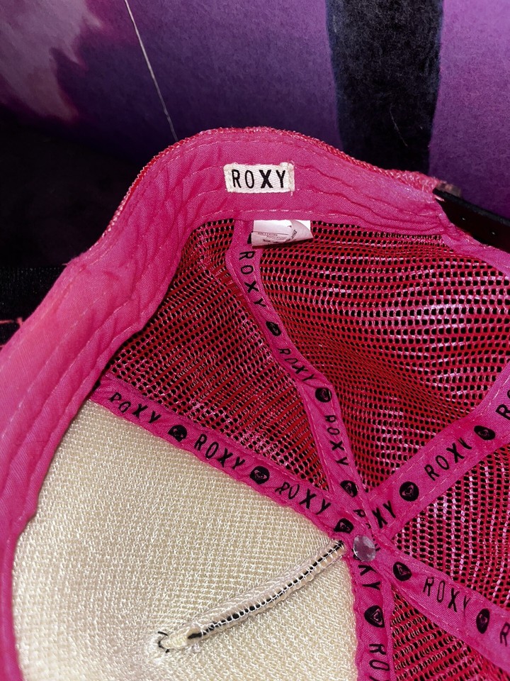 Surf Skate Roxy HAT Baseball Womens Girls TRUCKER pink Palm tree black ...