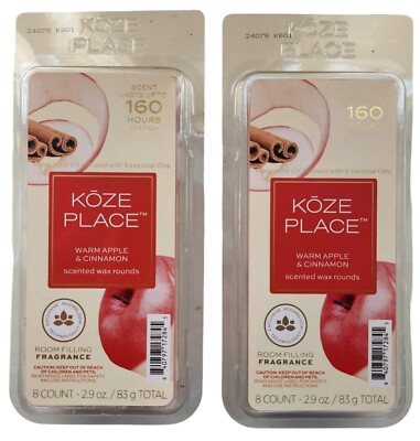 2 Koze Place Warm Apple And Cinnamon Wax Melts With Room Filling ...