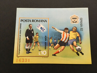5 pcs Romania 1981 Block Football World Championship Spain 1982 ...