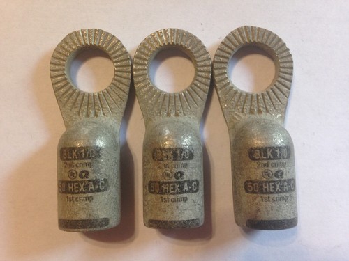 1/0 AWG Locking Anti-Rotating Stackable Lugs Tinned Copper 1/2'' Stud ...