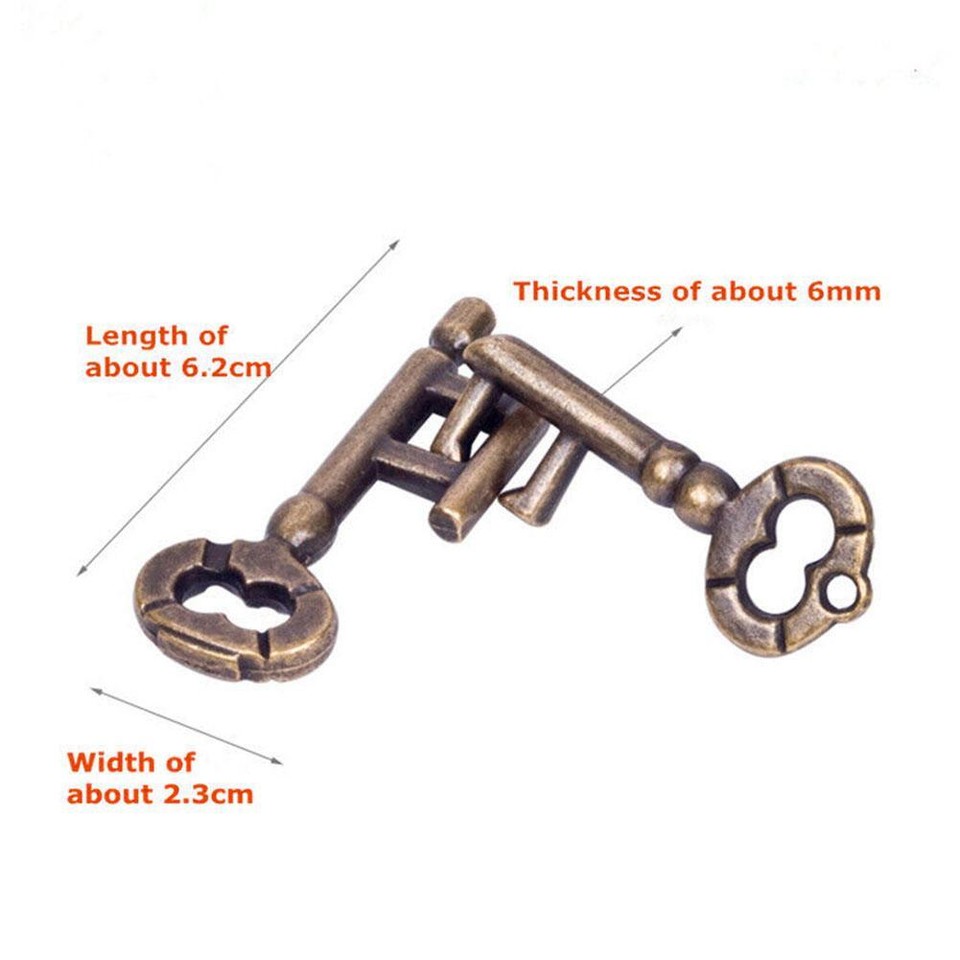 Vintage Classic Key Lock Puzzle Metal Brain Teaser IQ Test Toy for ...