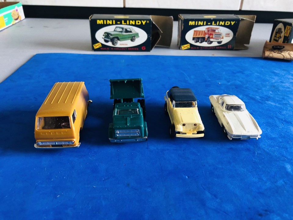 4 LINDBERG MINI LINDY Dump Truck, Jeep stet , Van & Corvette Boxed | eBay