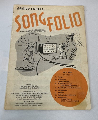 Armed Forces Song Folio 1957 Sheet Music White Sports Coat & Pink Cornation | eBay