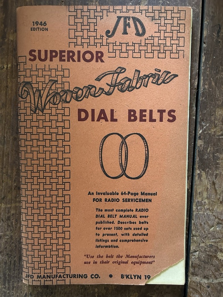 Antique 1946 JFD Woven Fabric Radio Dial Belts Serviceman's Kit 95 ...