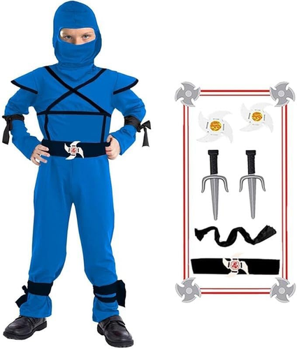 Kids Ninja Costume Set Halloween Ninja Cosplay Costumes with Halloween ...
