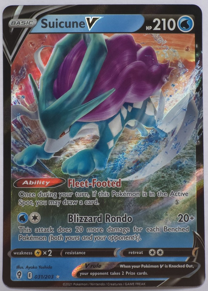 Suicune V 31/203 - Evolving Skies - Ultra Rare - Pokemon Card TCG - NM ...