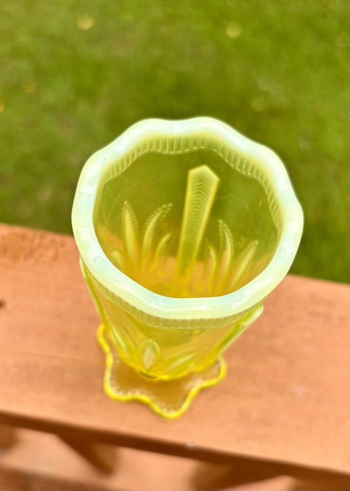 Fenton, Vase, Cactus Topaz Opalescent, Topaz Opalescent Glass RARE | eBay